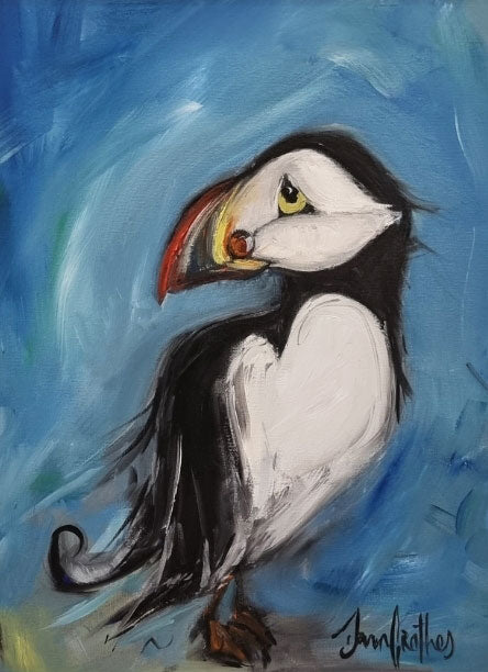 The Distinguished Puffin - Original Oil Painting – Dawn Crothers Artist