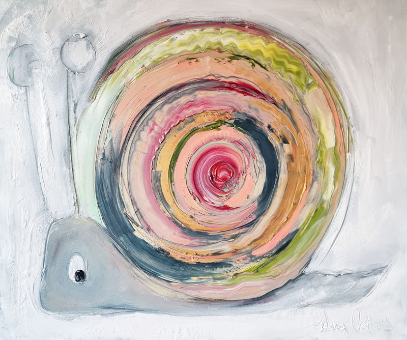 Prescilla the Snail - Original Painting – Dawn Crothers Artist